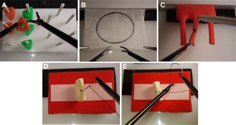 laparoscopic tasks a task 1 peg transfer b task 2 precision cutting