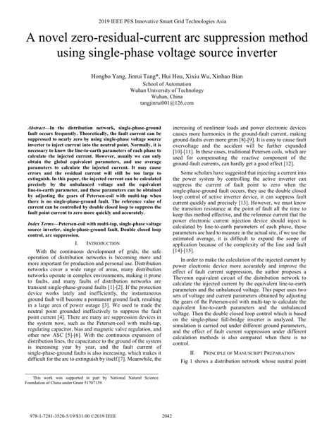 Pdf A Novel Zero Residual Current Arc Suppression Method Using Single Phase Voltage Source