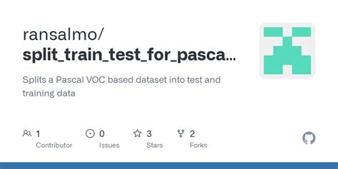 Github Ransalmo Split Train Test For Pascal Voc Splits A Pascal Voc Based Dataset Into Test