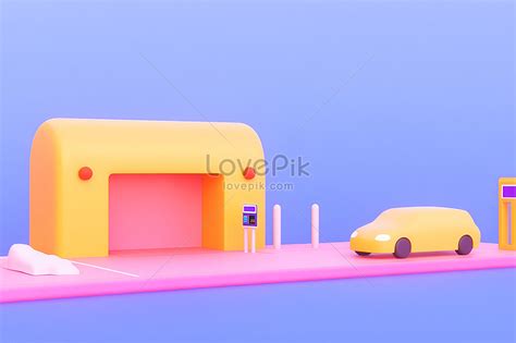 태양광 전기자동차 충전소 일러스트 무료 다운로드 Lovepik