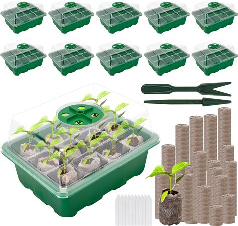 Seed Starter Tray With Grow Light Kcrqlqw Seed Tray 200 Cells Seed Kit