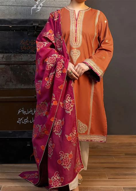 Grace S988 Embroidered 3pc Lawn Dress With Printed Munar Dupatta Katran