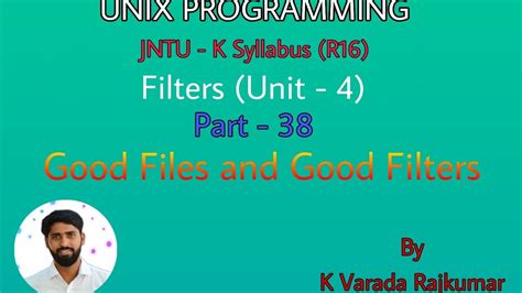 Unix Programming Part 38 Filters Good Files And Good Filters