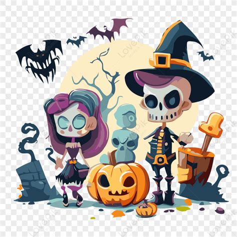 할로윈 테마 클립 아트 만화 상표 Png 일러스트 무료 다운로드 Lovepik