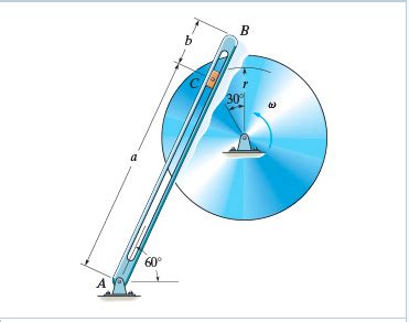 Solved The Slider Block C Is Fixed To The Disk That Has A Chegg