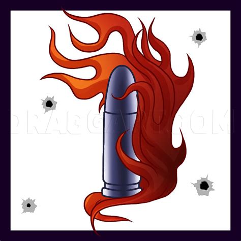 How To Draw A Bullet Step By Step Drawing Guide By Dawn DragoArt
