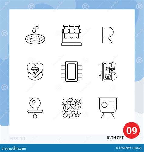 9 User Interface Outline Pack Of Modern Signs And Symbols Of Devices Board African Wedding