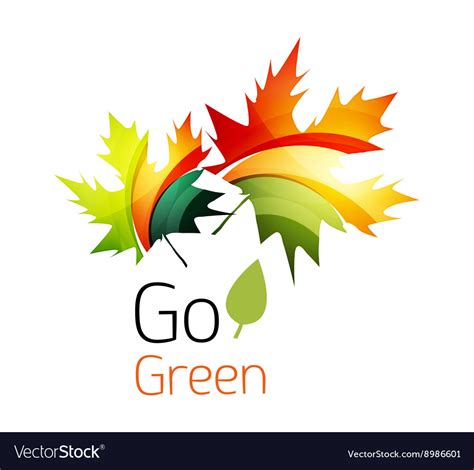 Colorful Leaf Logo Geometric Abstract Icon Vector Image