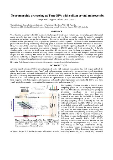 Pdf 11 Tera Flops Photonic Convolutional Accelerator For Optical