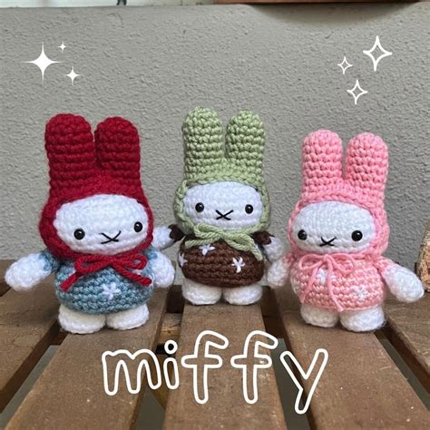 Crochet Miffy Doll Bunny Keychain Etsy