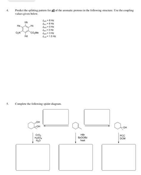 Solved Predict The Splitting Pattern For All Of The Aromatic