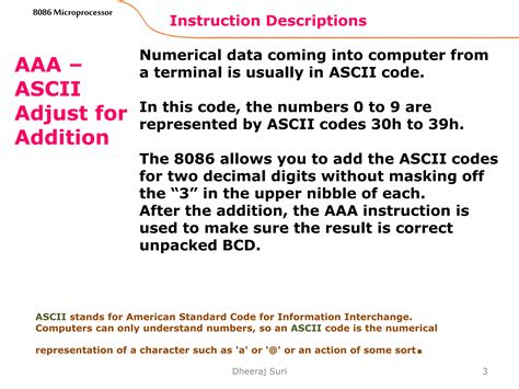 Microprocessor 8086 Instruction Description Ppt