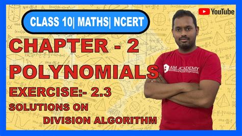 Class 10 Maths Ncert Chp 2 Polynomials Part 3division Algorithm Of