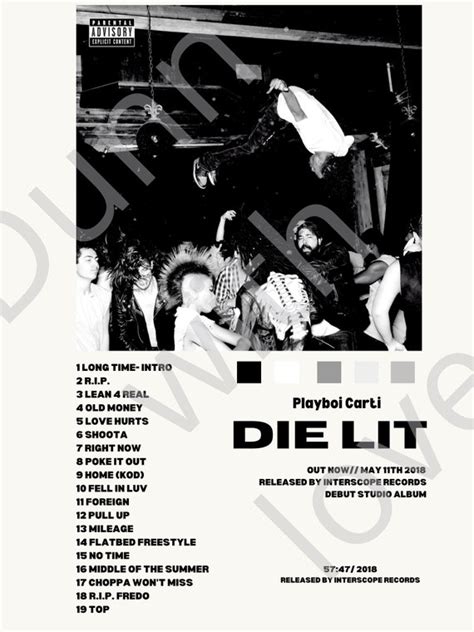 Die Lit Playboi Carti Album Cover Poster Etsy New Zealand