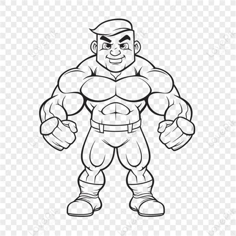 근육맨 색칠 페이지 무료 피트니스 캐릭터와 근육 Ppt 비디오 다운로드 개요 스케치 드로잉 벡터예술예술 Png 일러스트 무료 다운로드 Lovepik