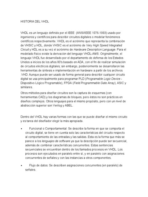 Historia Del Vhdl Pdf Vhdl Ingeniería De Software