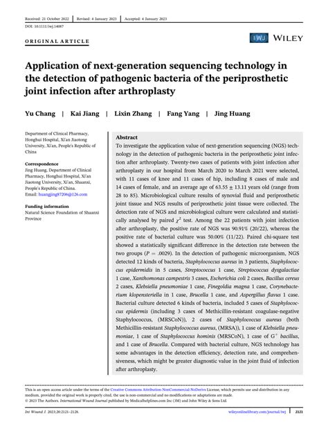 Pdf Application Of Next‐generation Sequencing Technology In The Detection Of Pathogenic