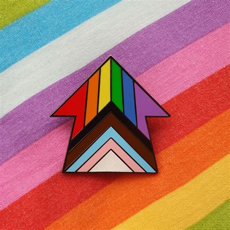 Progress Flag Pride Hard Enamel Arrow Pin Discord Comics