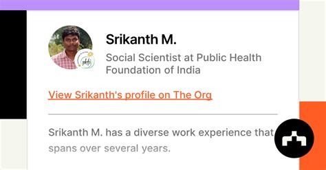 Srikanth M Social Scientist At Public Health Foundation Of India