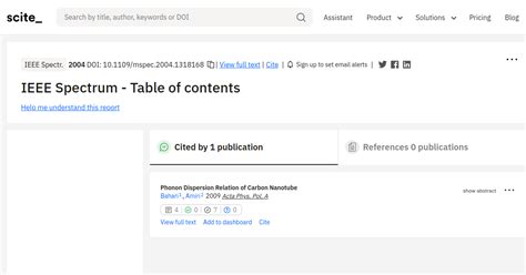 ieee spectrum table of contents [scite report]