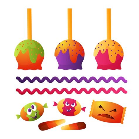Free Vector Halloween Celebration Candy Elements Collection