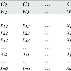 The Decision Matrix Of Example 1 Download Scientific Diagram