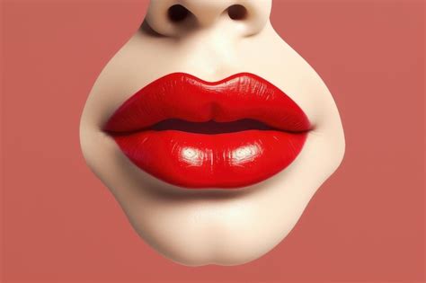 Premium Ai Image Sexy Beauty Red Lips Makeup Detail Beautiful Closeup