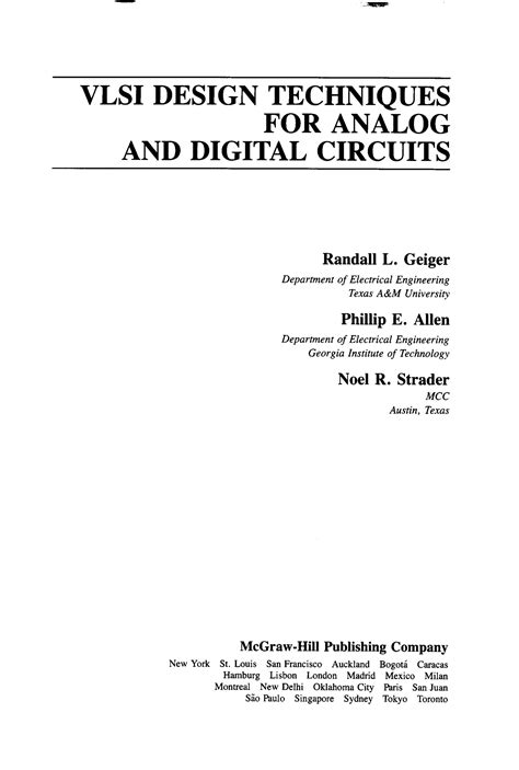 Vlsi Design Techniques For Analog And Digital Circuit PDF