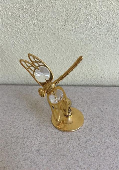 Позолочена статуетка «стрекоза з кристалами сваровські — ціна 520 грн у каталозі Статуетки
