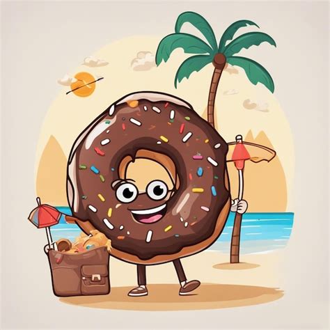 Premium Photo Cute Glazed Donut Character With Happy Emotions Face