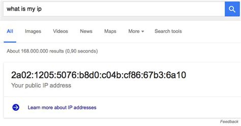 Google IP Address Lookup Works In English With IPv6 Addresses