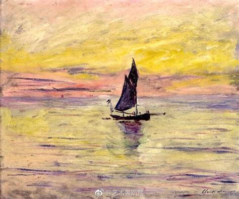 “日落之时”claude Monet 克劳德·莫奈 1840 1926 French