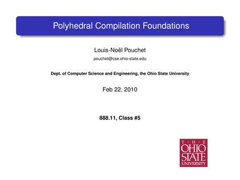 polyhedral compilation foundations