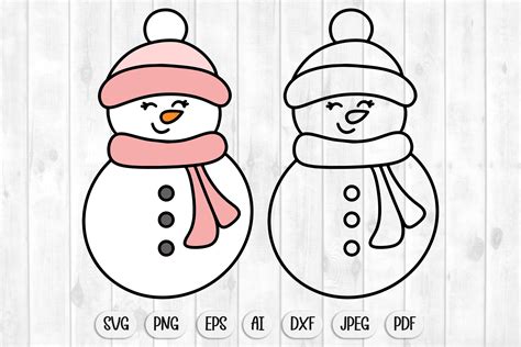Snowman Svg Christmas Svg Cute Snowman Graphic By Dreanartdesign