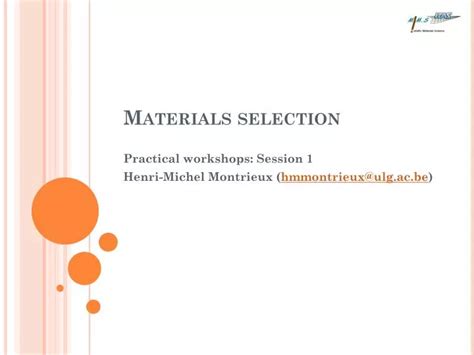 PPT Materials Selection PowerPoint Presentation Free Download ID 6535358