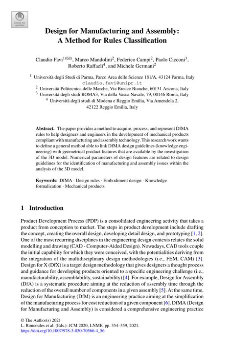 Pdf Design For Manufacturing And Assembly A Method For Rules