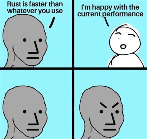 jack arru on linkedin rust code uses less memory and runs faster than