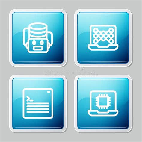 set line artificial intelligence robot neural network web developer