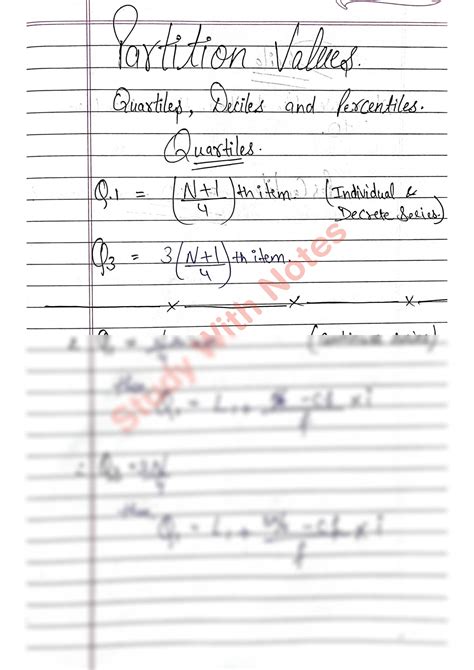 solution partition values quartiles deciles and percentiles statistics