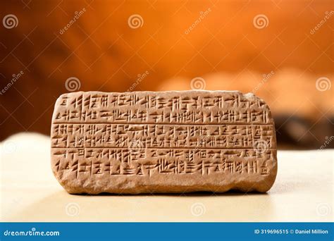 Cuneiform Script On A Clay Tablet Illustration Photo 319696638