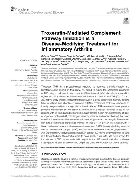 Pdf Troxerutin Mediated Complement Pathway Inhibition Is A Disease