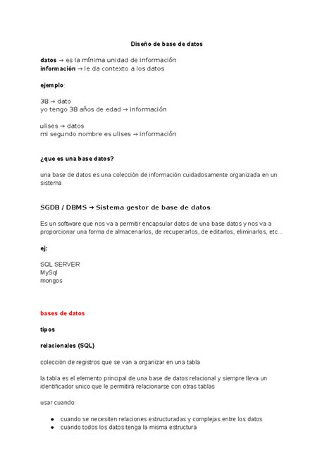 Base De Datos Ej Sql Server Mysql Mongos Bases De Datos Tipos Relacionales Sql Colección