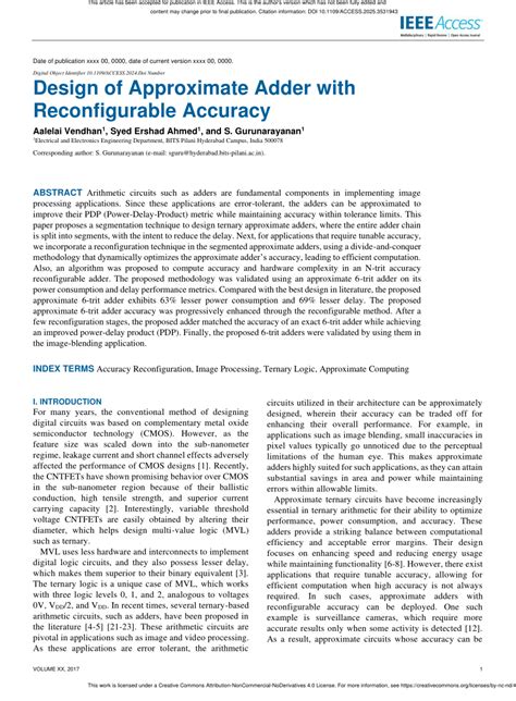 Pdf Design Of Approximate Adder With Reconfigurable Accuracy