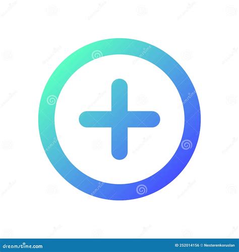 Add Button Pixel Perfect Gradient Linear Ui Icon Stock Illustration