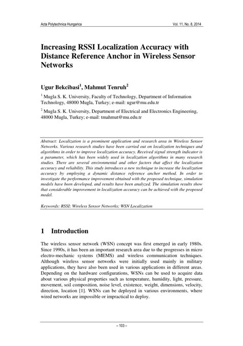Pdf Increasing Rssi Localization Accuracy With Distance Reference Anchor In Wireless Sensor
