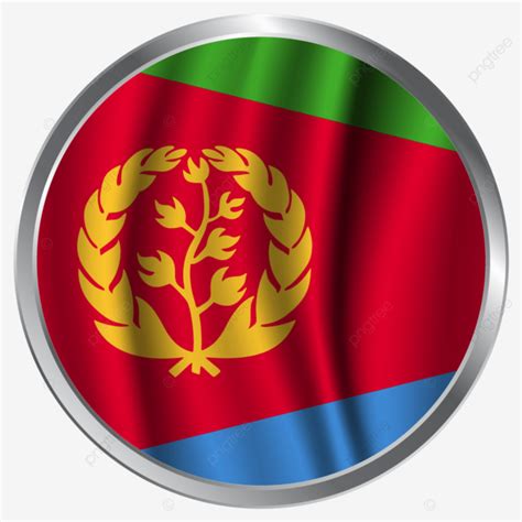 Eritrea National Flag Round Shape Waving Vector Independence Day Of