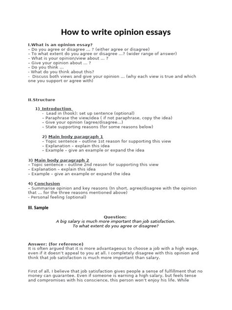 Opinion Essay Writing Guide Pdf Essays Reason
