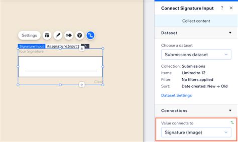 Cms Connecting The Signature Input Field To A Collection Help Center