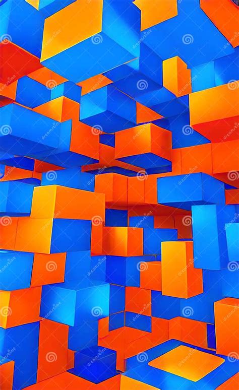 Colorful Three Dimensional Cube Background Texture A Wall With