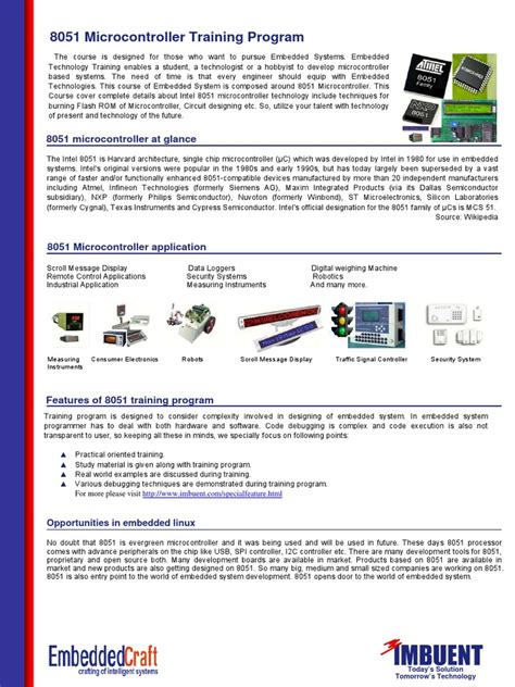 8051 Microcontroller Training Program Pdf Embedded System Classes